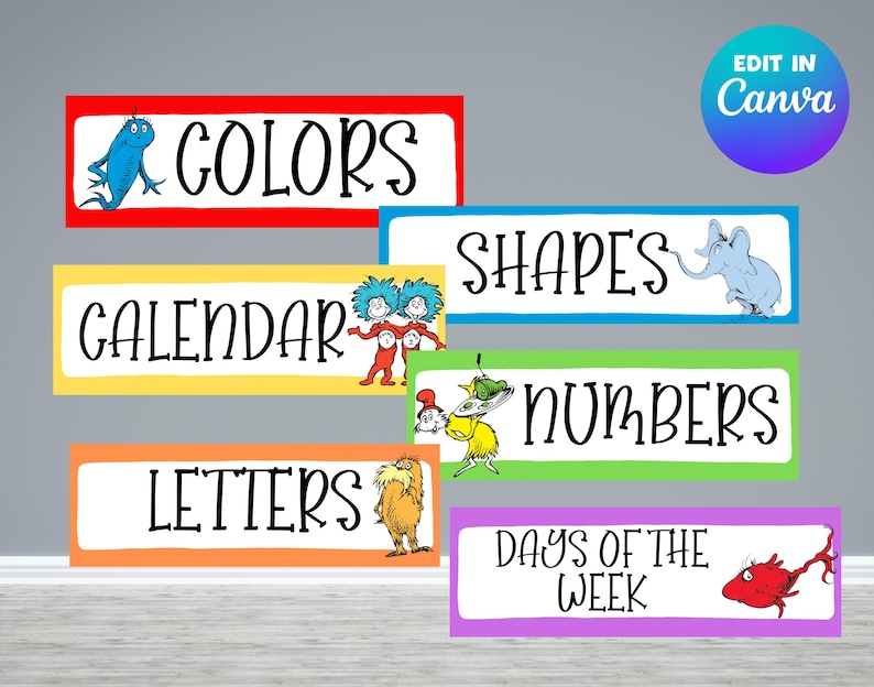 Dr Seuss Classroom Bundle, Dr Seuss Alphabet Posters, Learn to Count ...