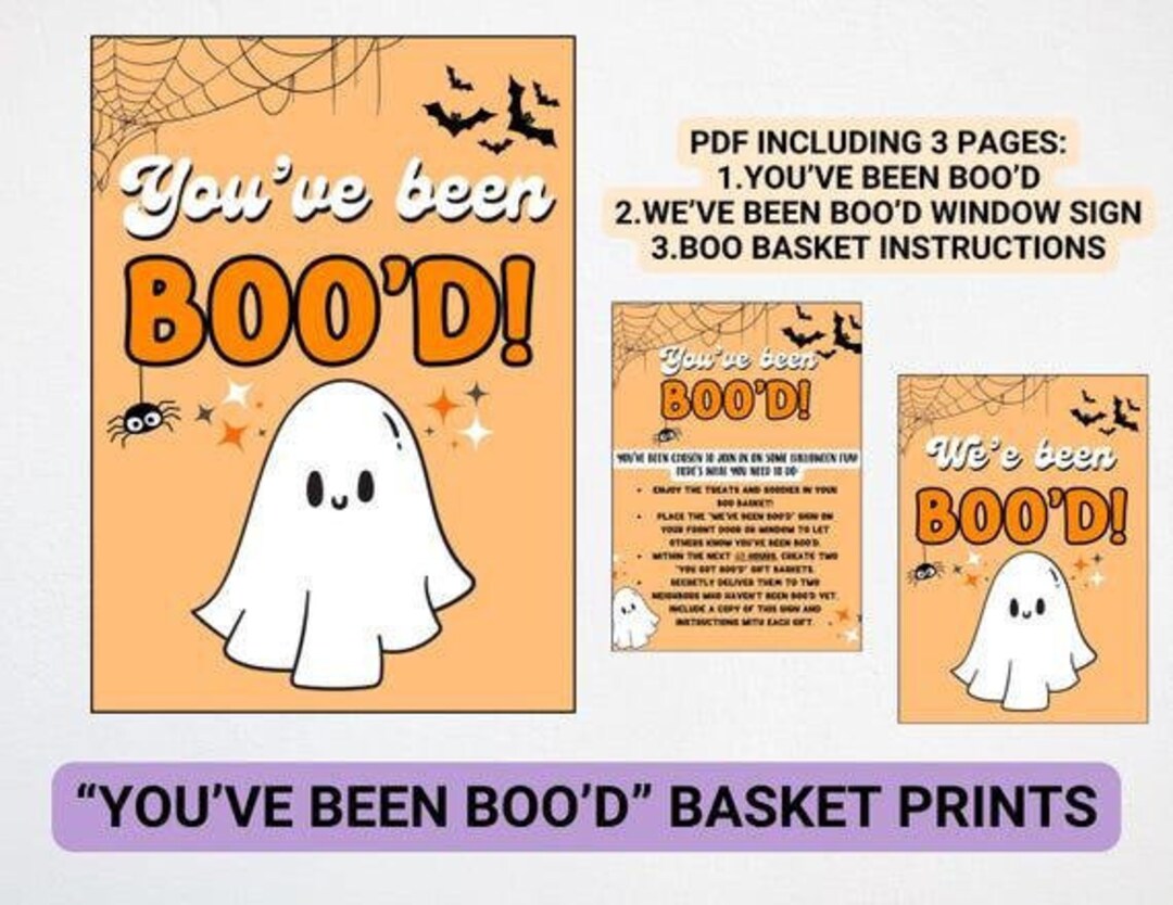 PRINTABLE You've Been Booed! Happy Halloween! Cute Ghost Gift Tag ...