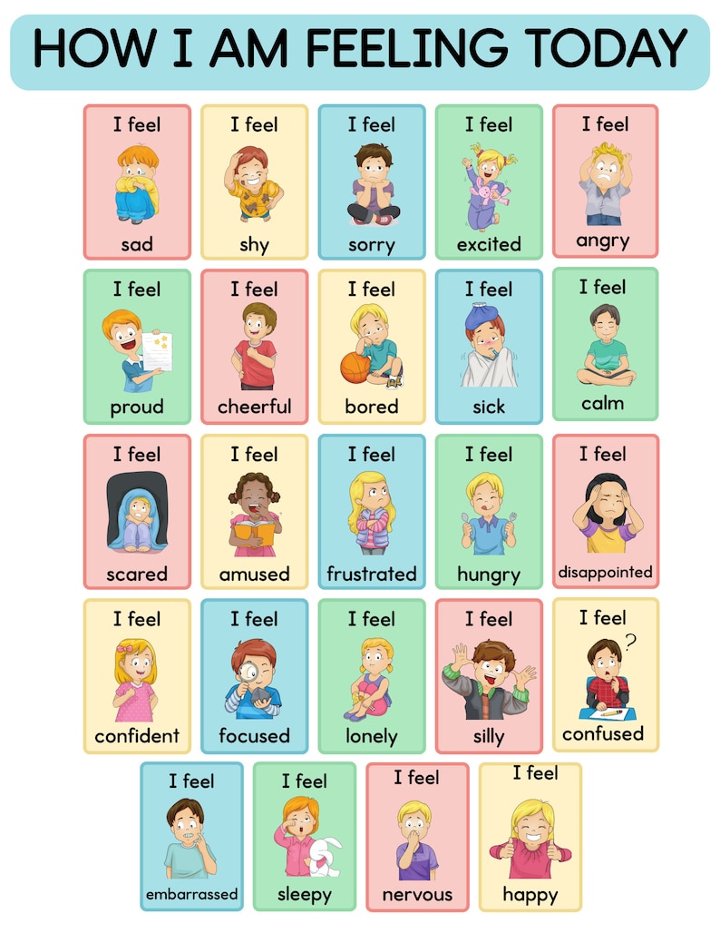 Emotion Flashcards & Feelings Poster: Calm Down Corner, Social ...