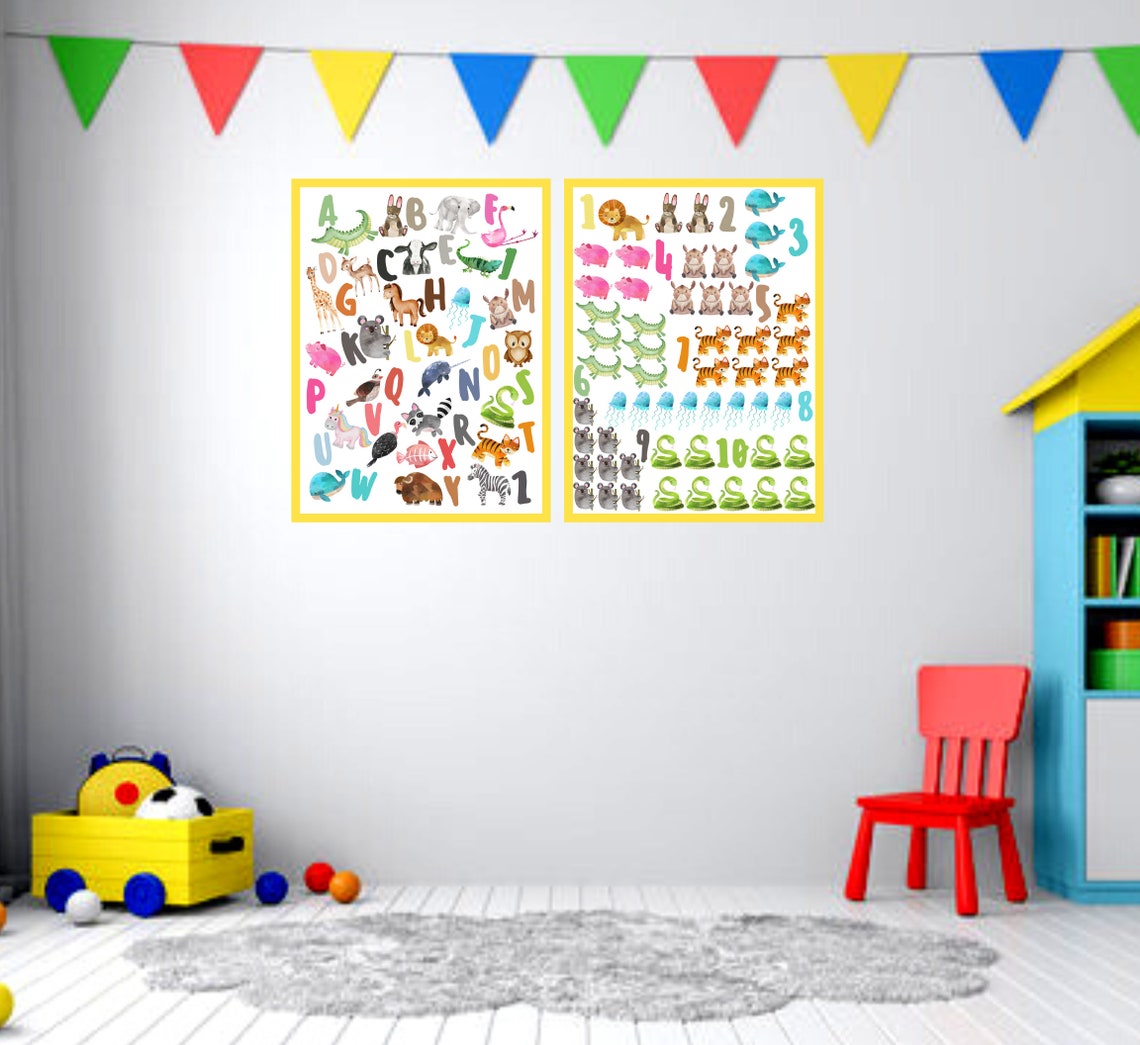 Animal Alphabet Printable Count to 10 With Animals - Etsy