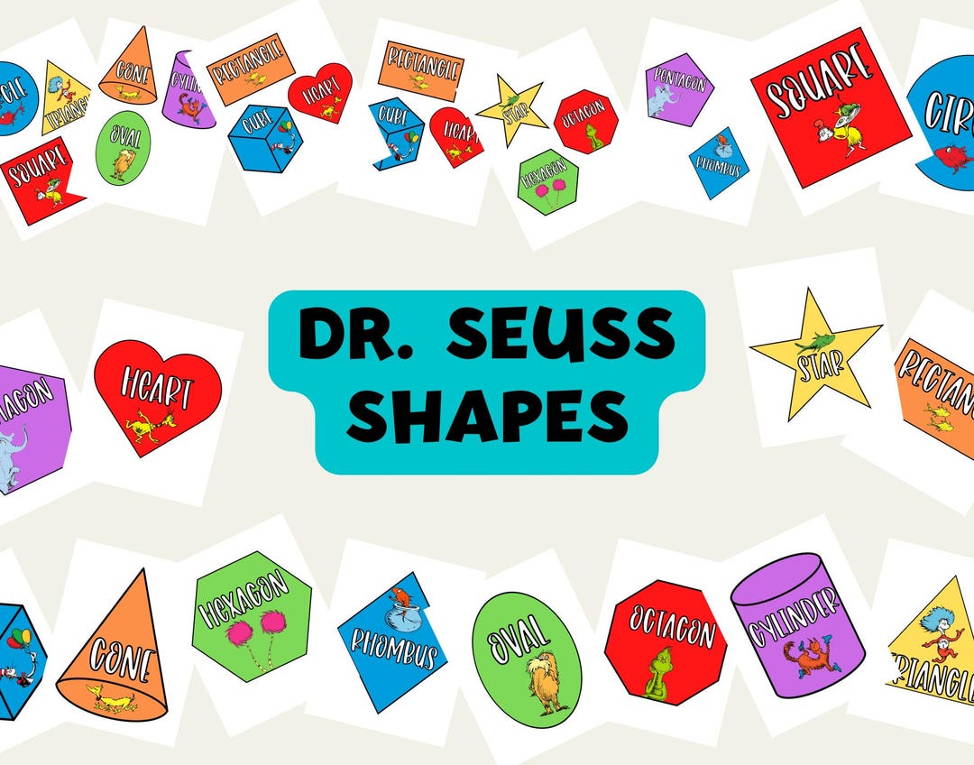 Dr Seuss Shape Posters | Learn Your Shapes | Shaoe Learning Signs ...