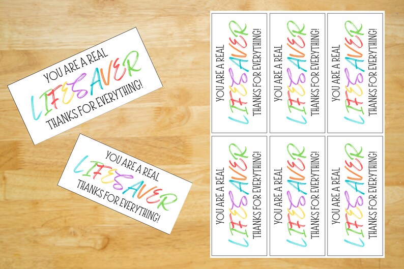 PRINTABLE You're a Real LIFESAVER Thank You for - Etsy