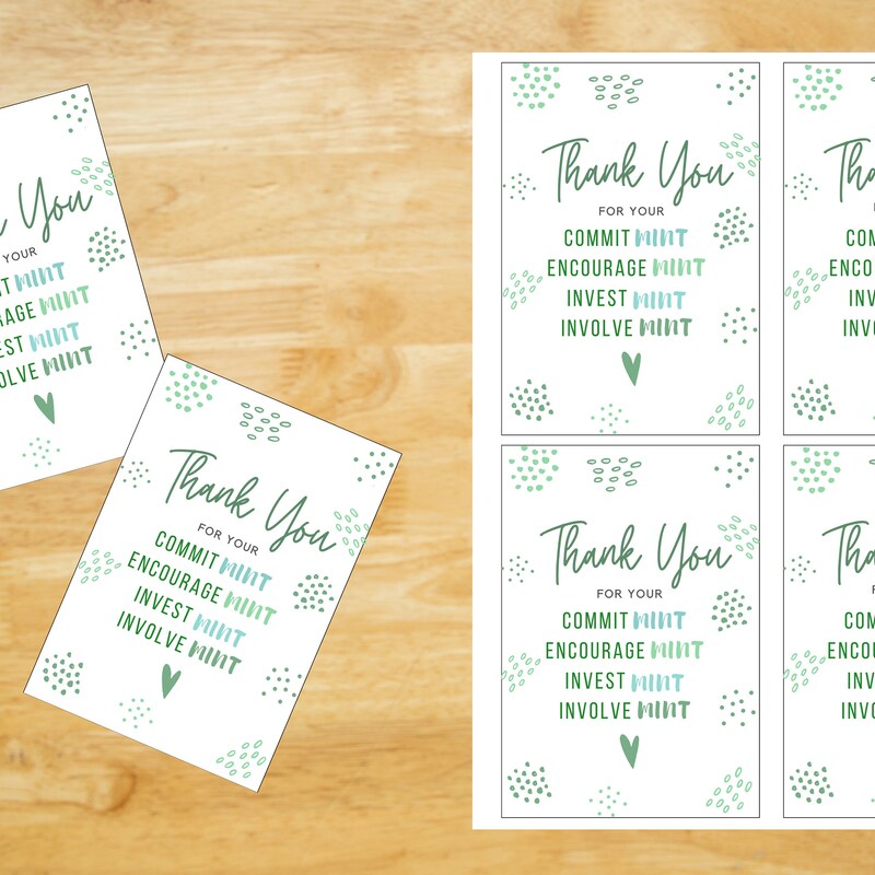 Mint Thank You - Etsy
