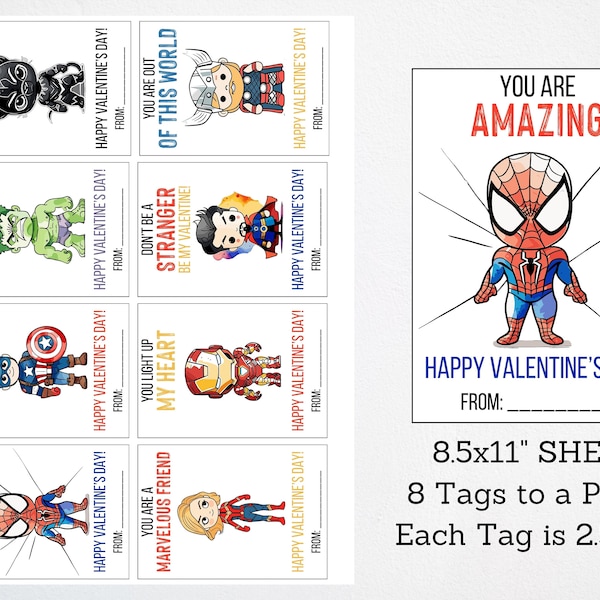 Superhero Valentine - Etsy