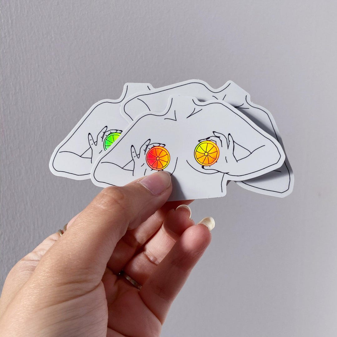 Juicy Boob Sticker | Breast Reduction Sticker | Body-positive Stickers ...