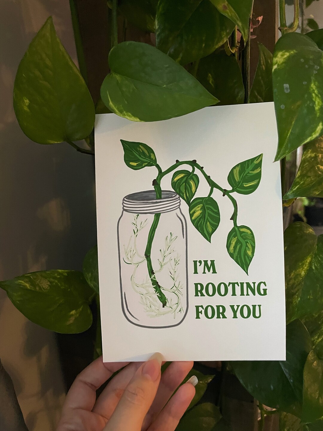 I’m Rooting for You Print | Hand Embellished | Heavy Cardstock Print ...