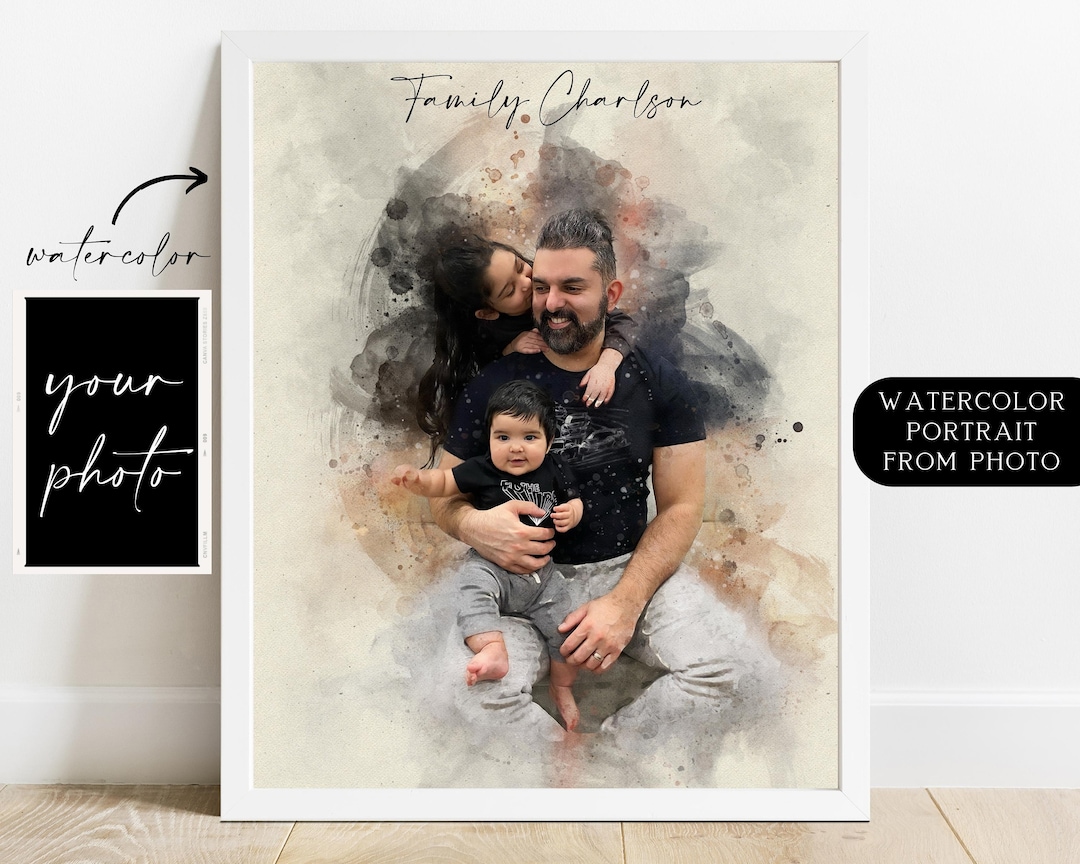 Custom Family Portrait, Family Watercolor Portrait From Photo, Custom ...