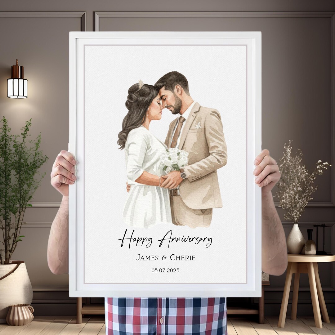 Custom Couple Drawing, Couples Illustration, Watercolor Painting From ...