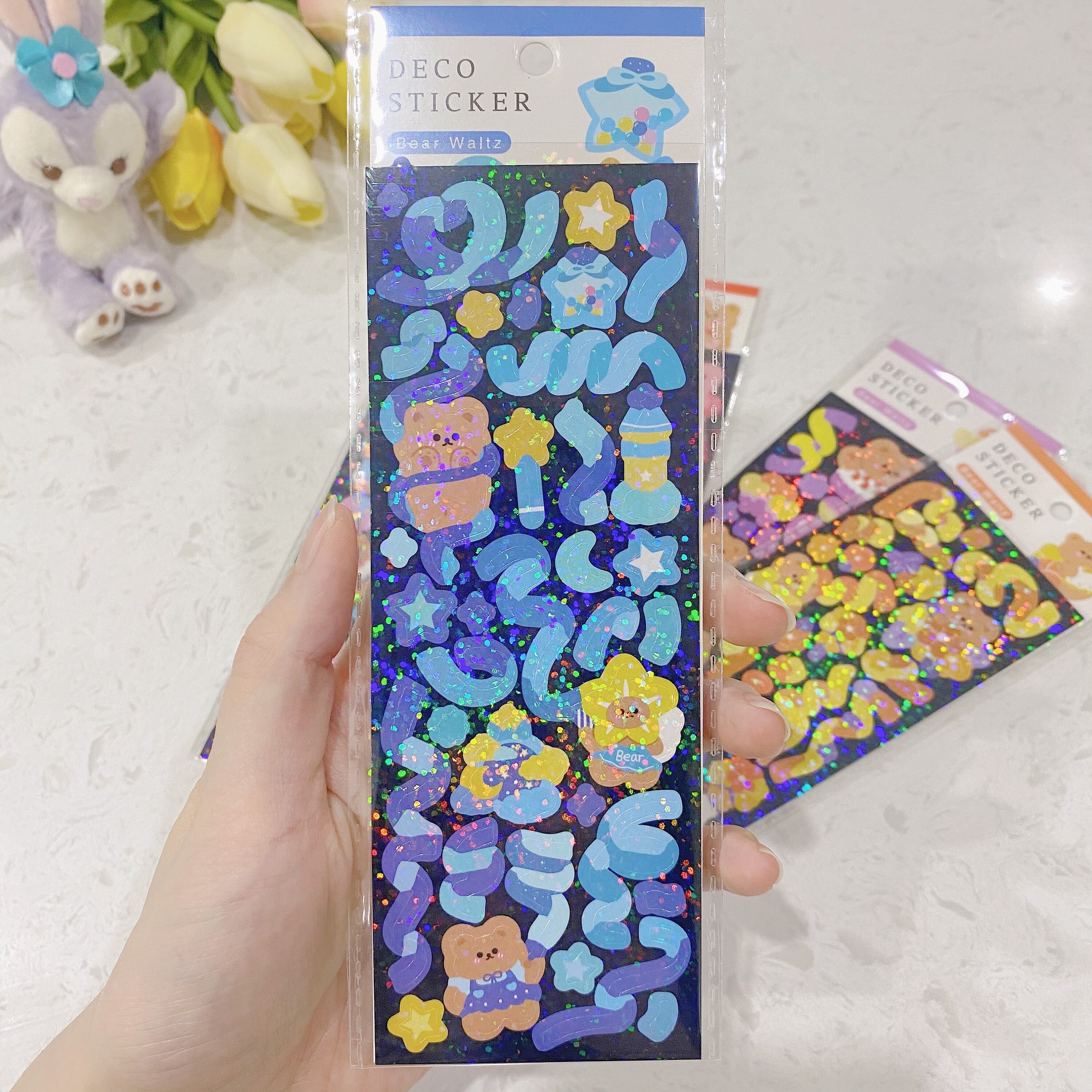 2 Sheets Hlographic Polco Bear Ribbon Stickers Cute Toploaders - Etsy ...