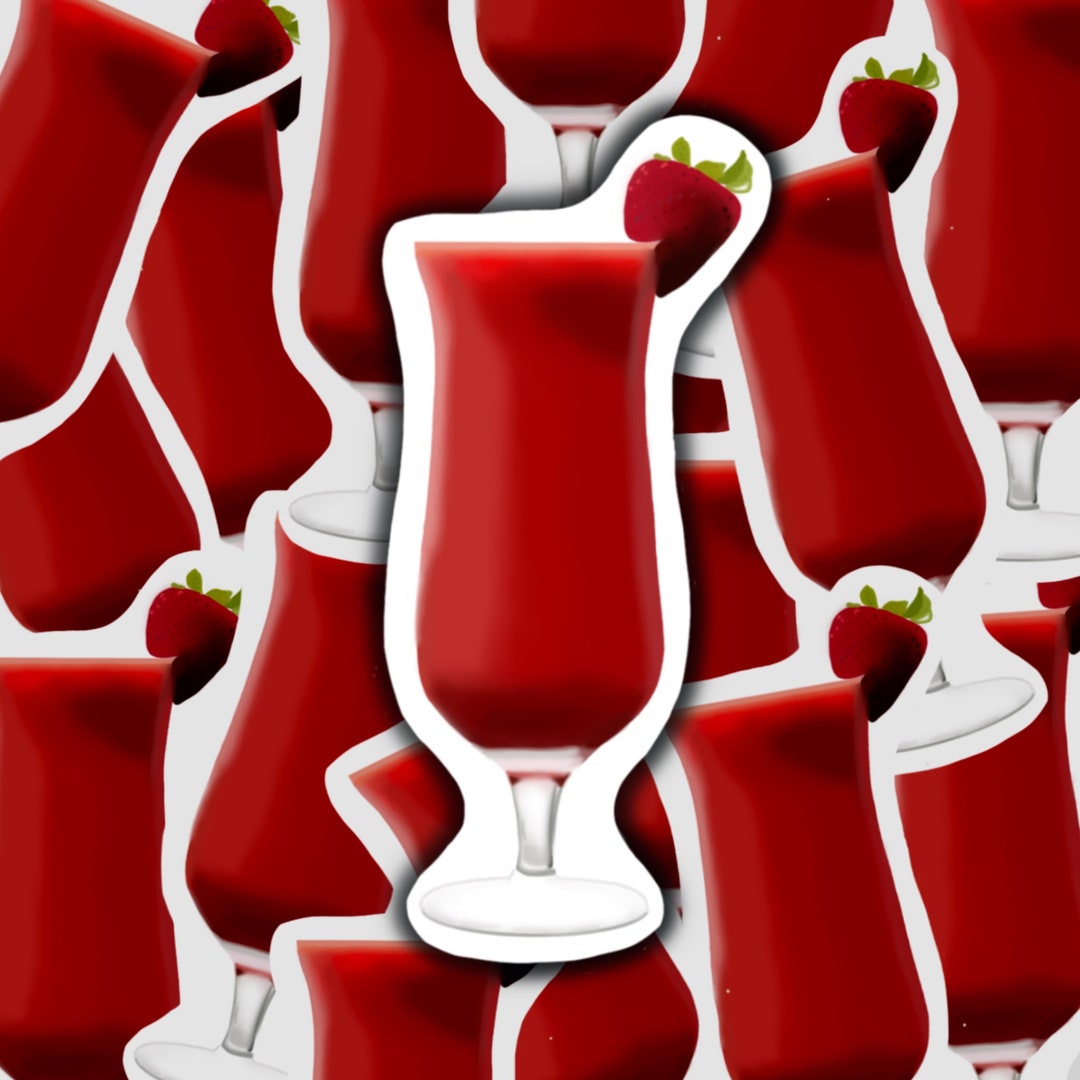 Strawberry Daiquiri Sticker Waterproof/dishwasher Safe - Etsy