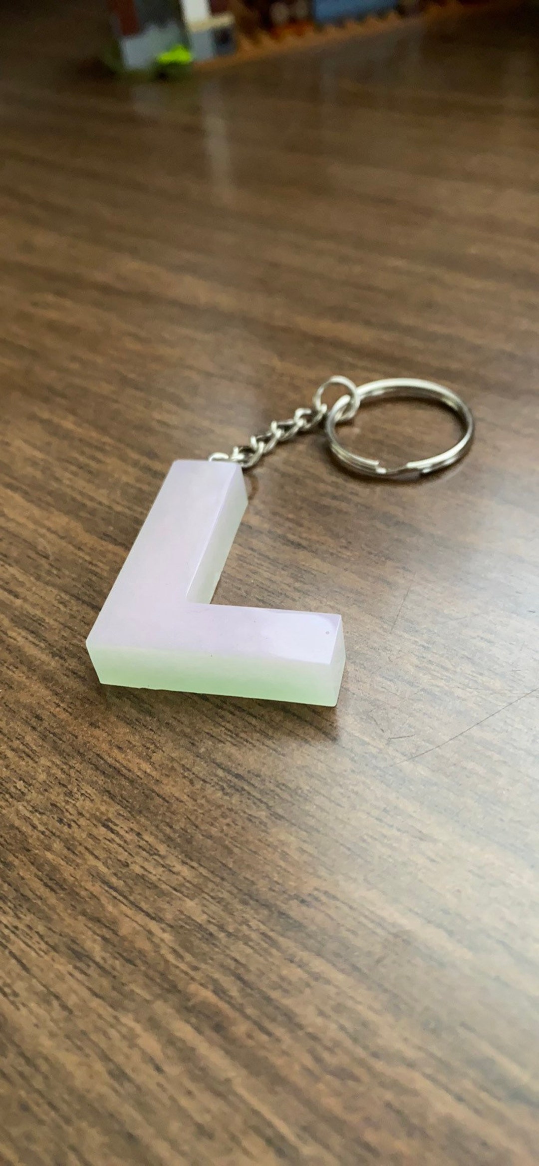 Iridescent Purple Letter L Keychain - Etsy