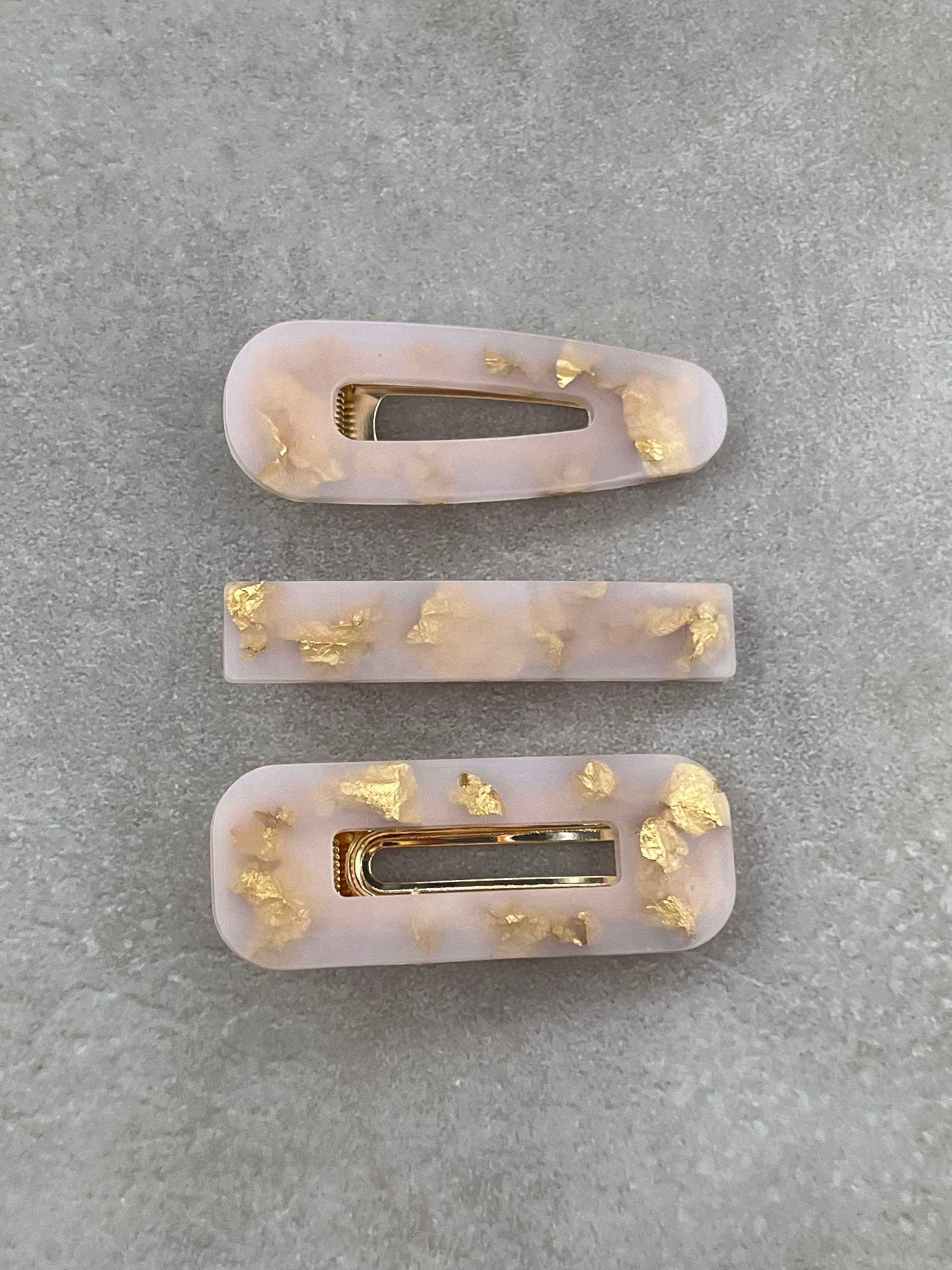 Hair Clips Pack of 3, Hair Barettes Pack of 3, Resin Hair Clips, Resin ...