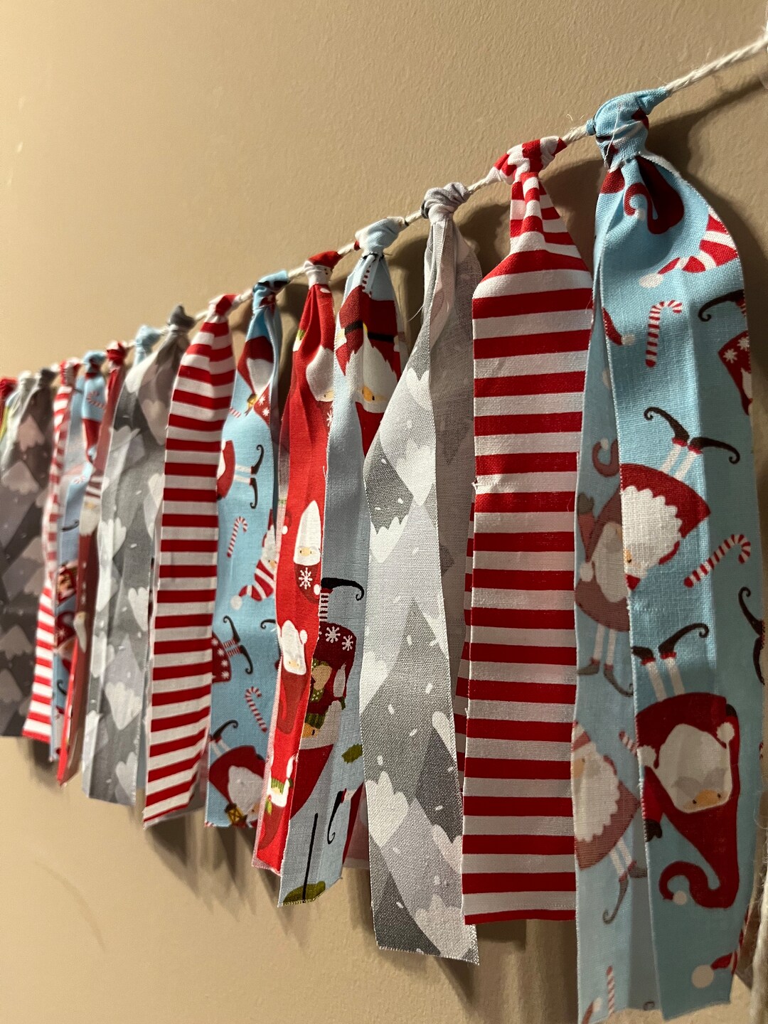 Christmas Elves Fabric Garland, Fabric Garland, Party Decoration, Room ...