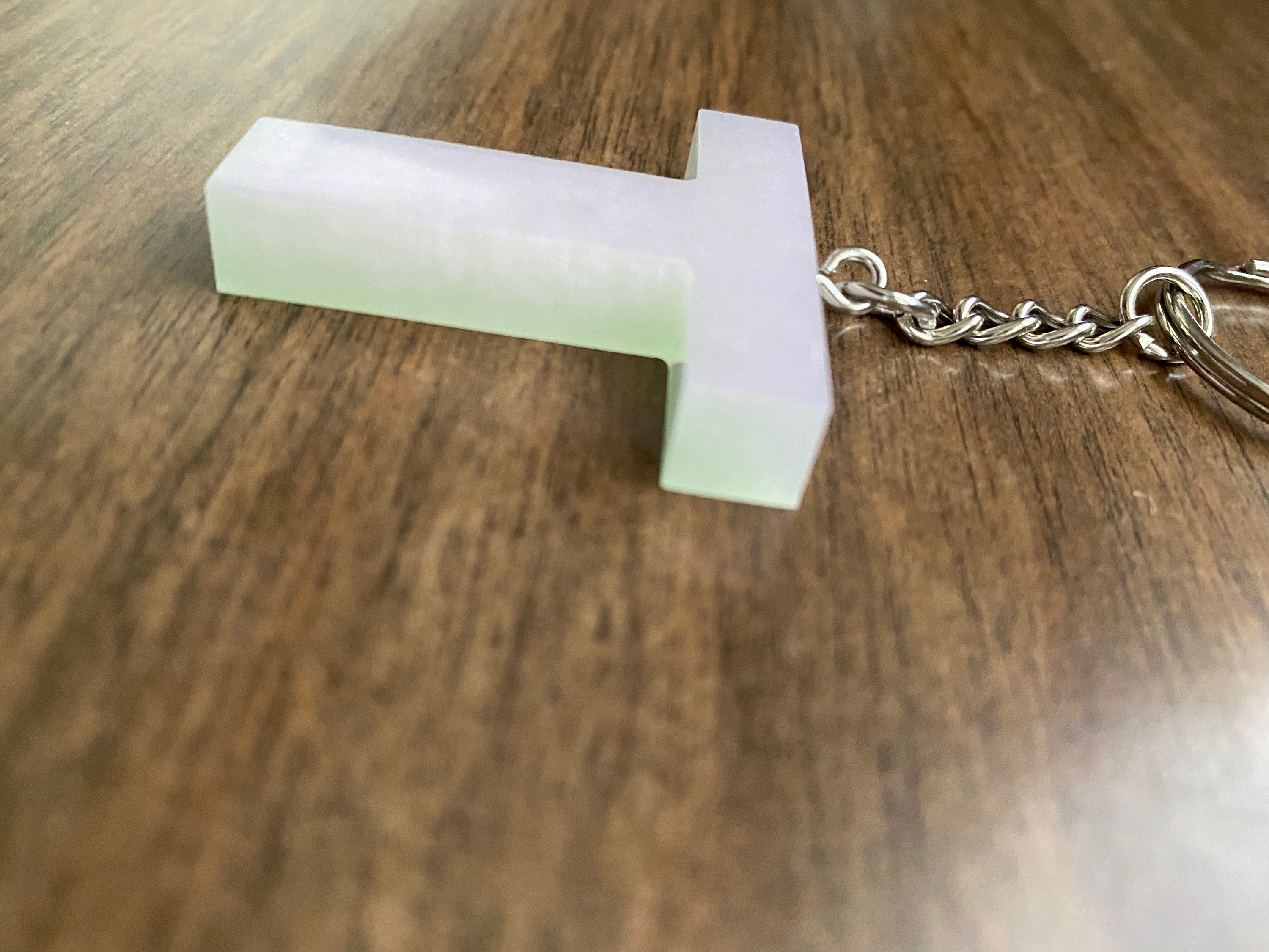 Iridescent Purple Letter T Keychain - Etsy