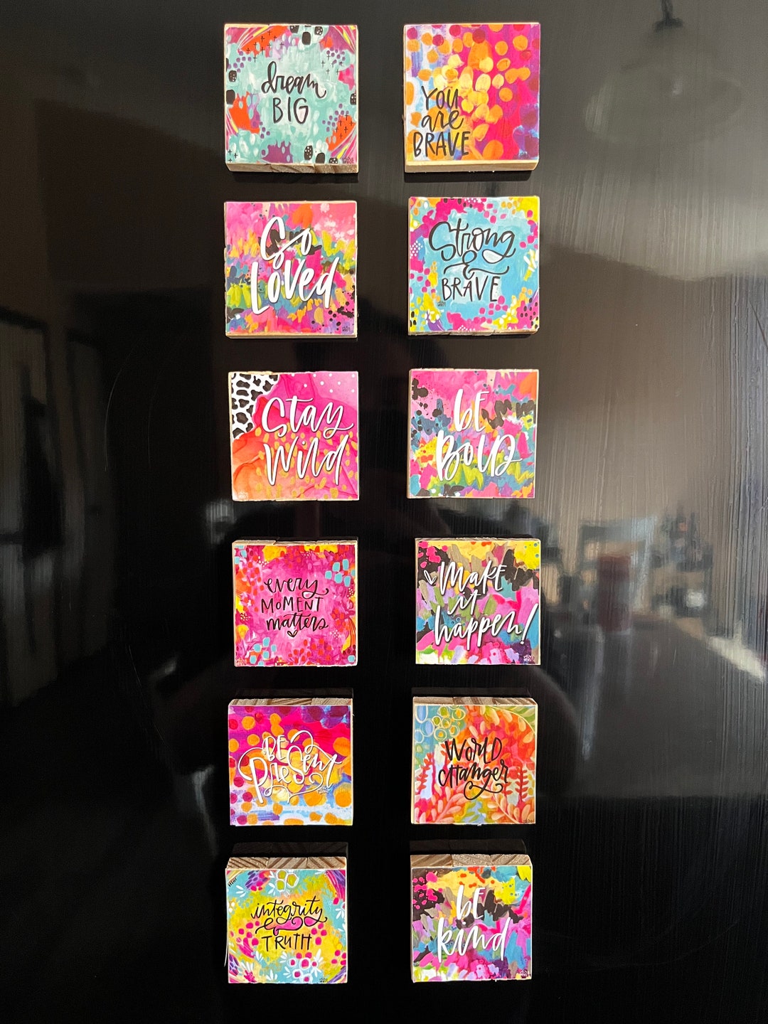 Wooden Fridge Magnets, Fridge Magnets, Inspirational Quote Magnets ...