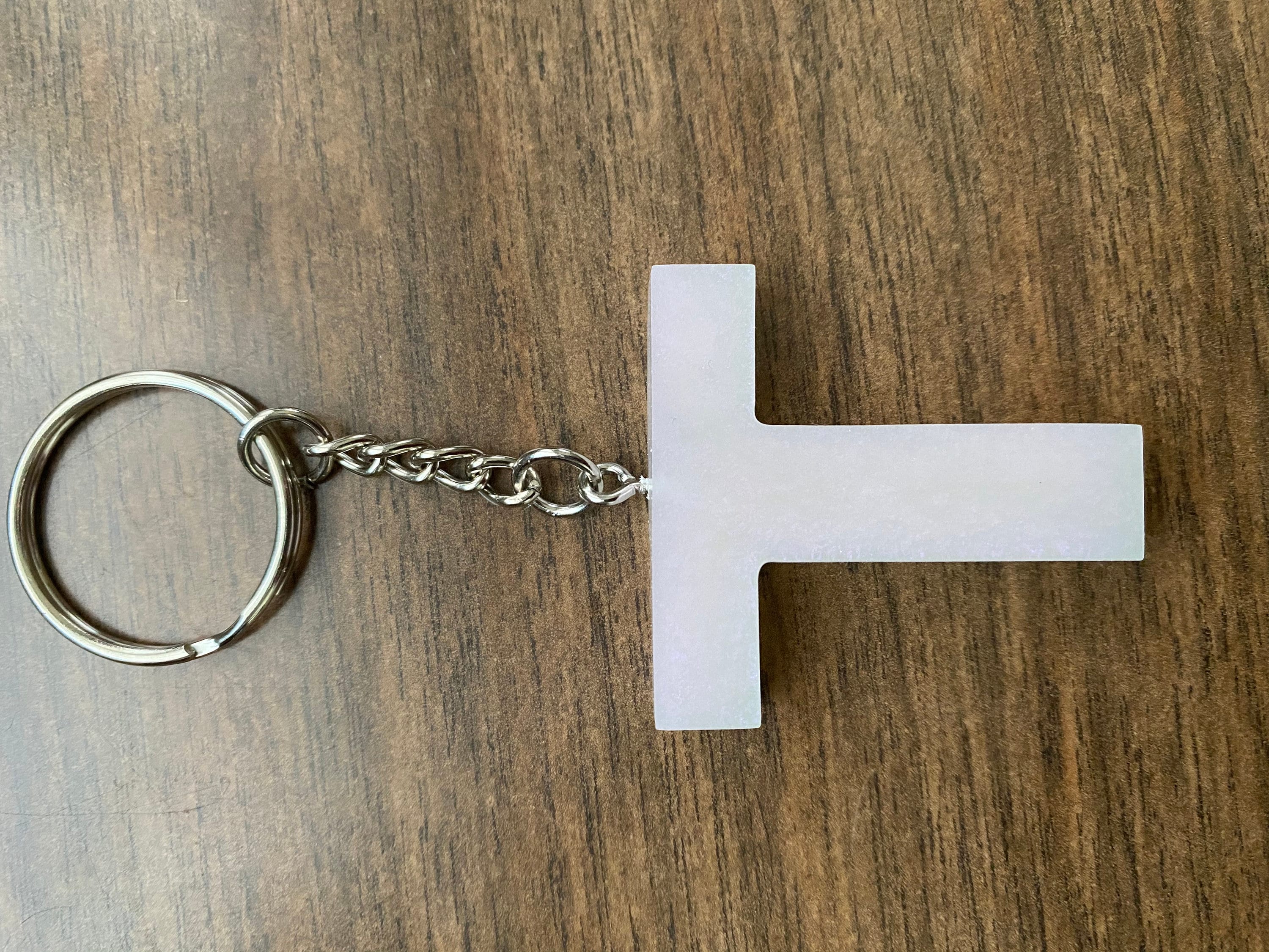 Iridescent Purple Letter T Keychain - Etsy