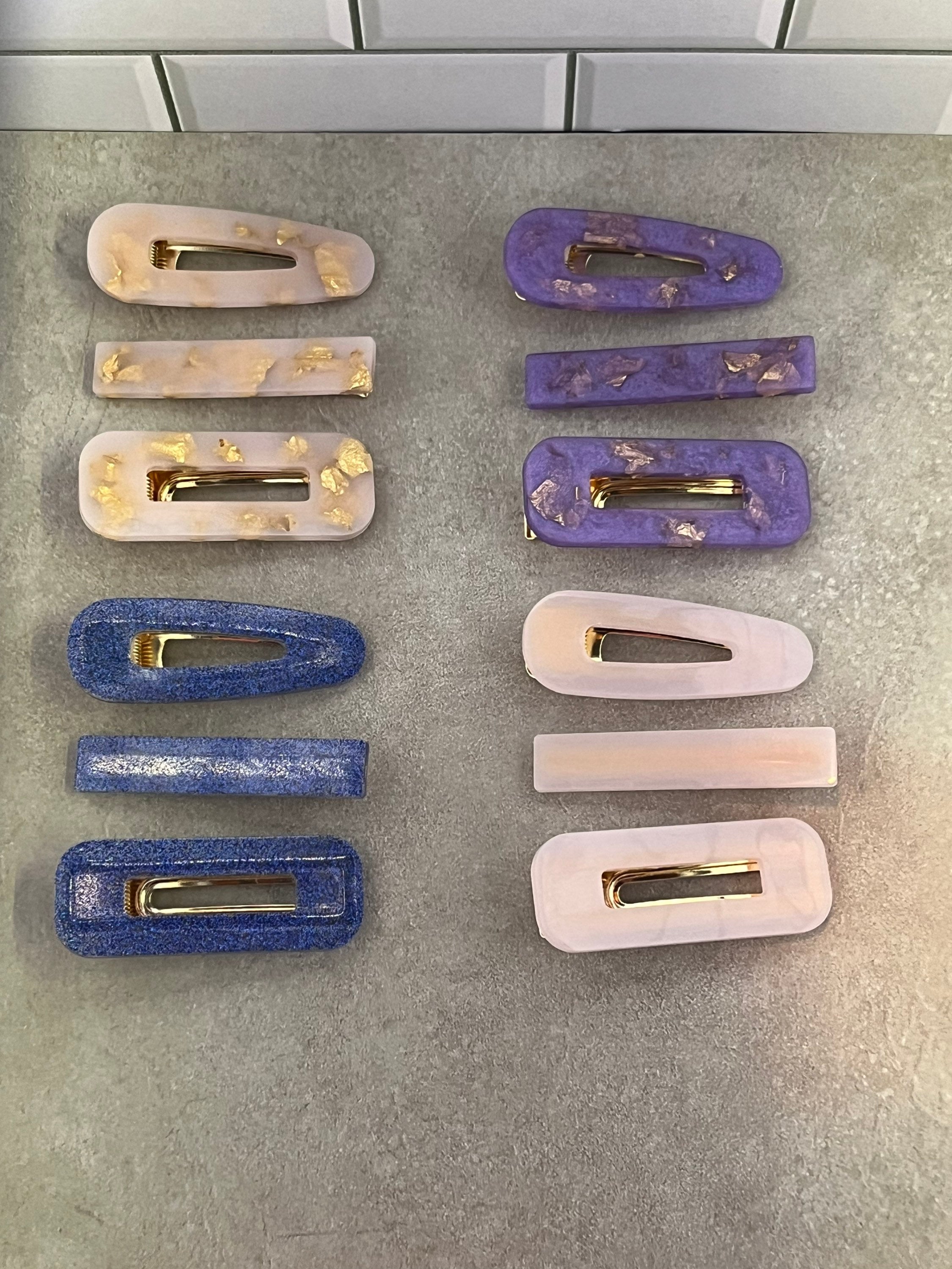 Hair Clips Pack of 3, Hair Barettes Pack of 3, Resin Hair Clips, Resin ...