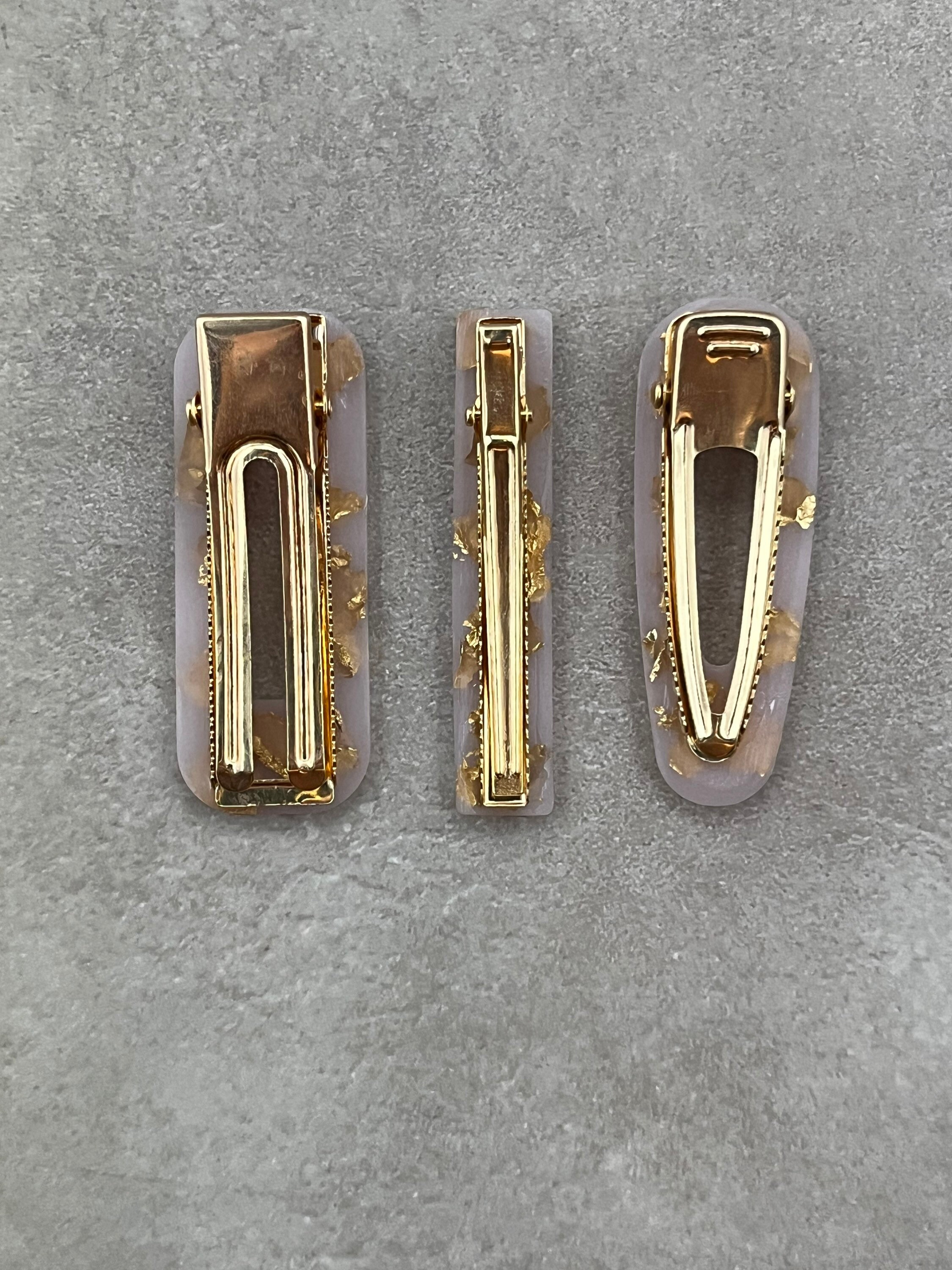 Hair Clips Pack of 3, Hair Barettes Pack of 3, Resin Hair Clips, Resin ...