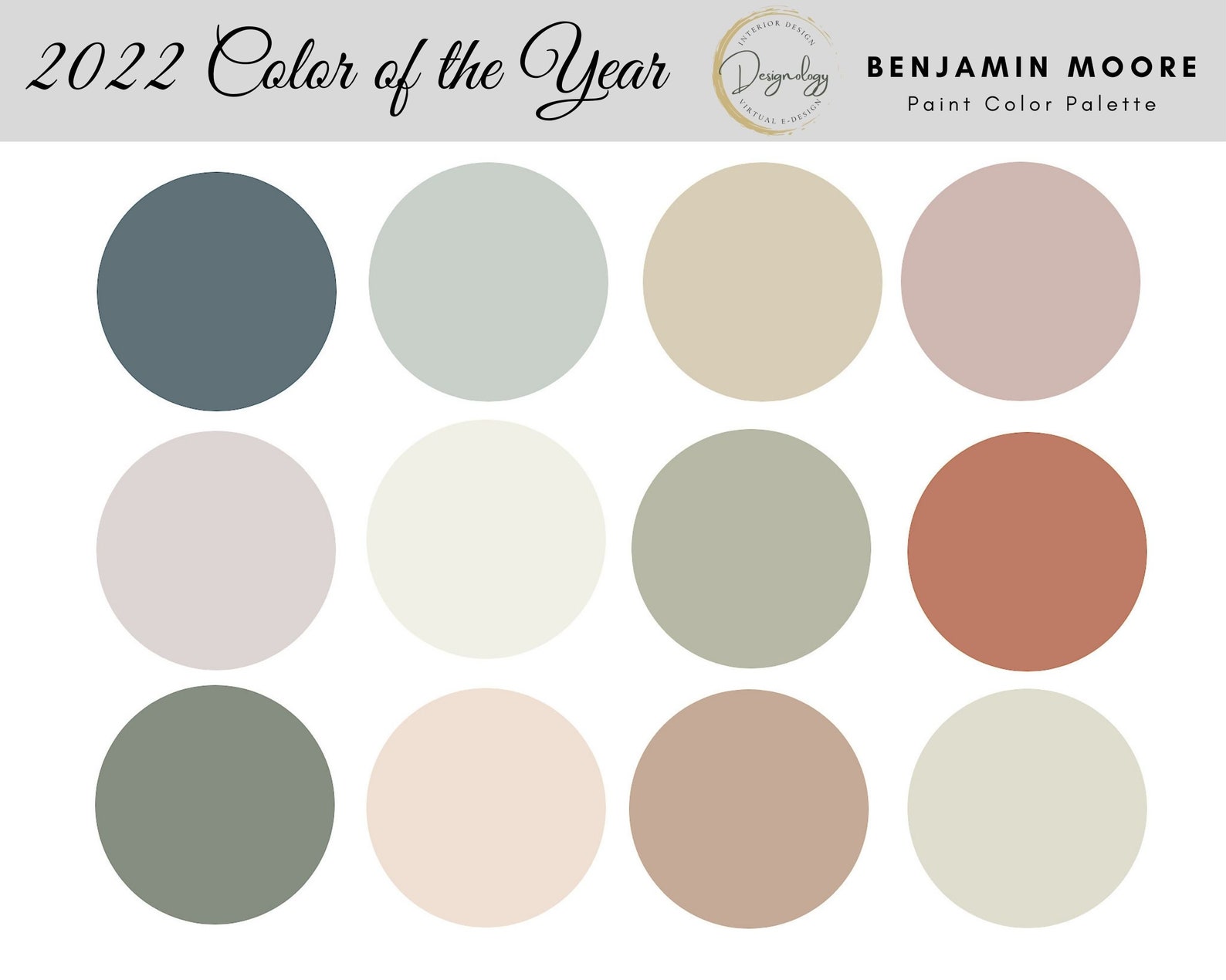 2022 Color of the Year Paint Color Scheme, Premade Paint Palette ...