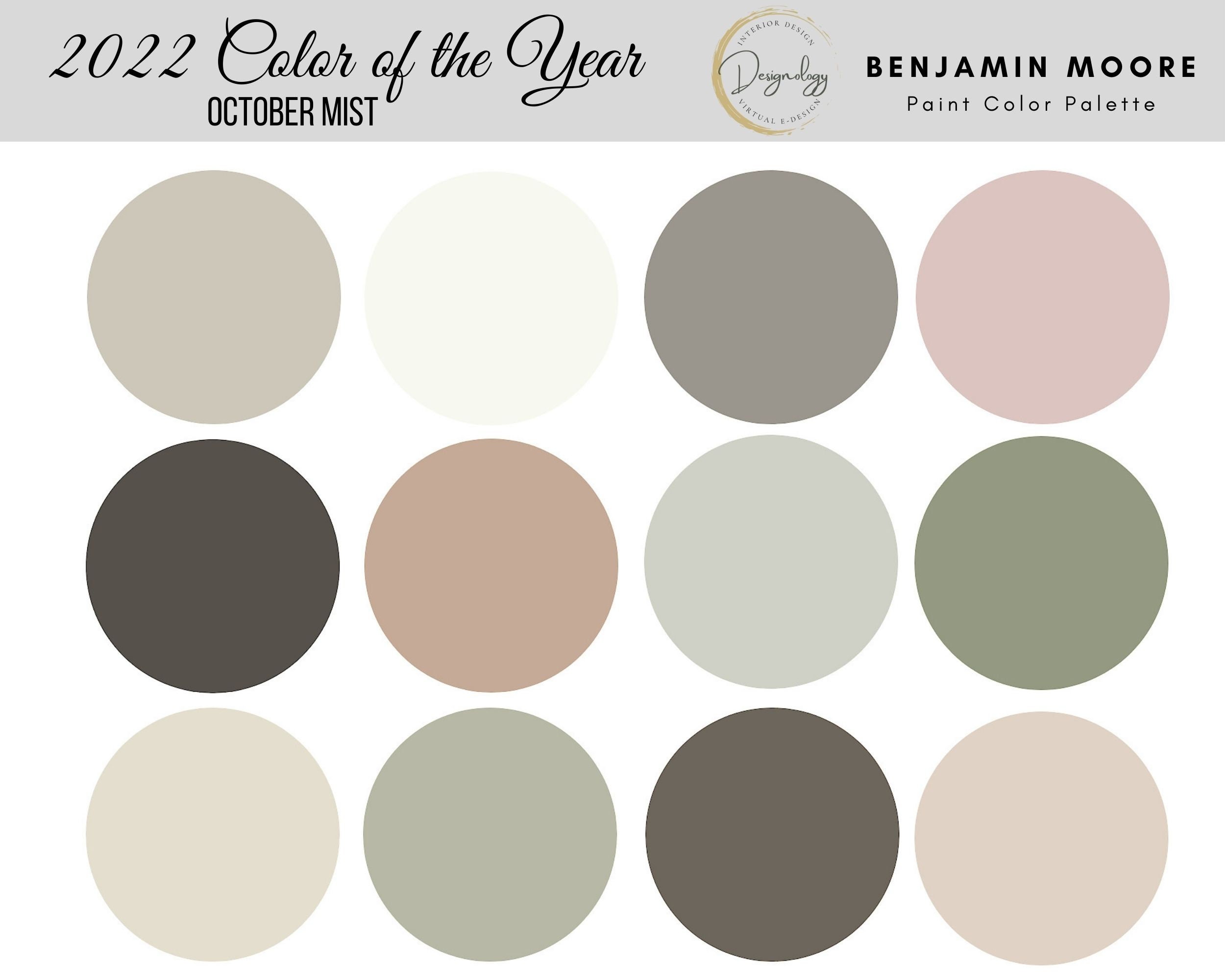 October Mist Paint Color Scheme, Premade Paint Palette, Benjamin Moore ...