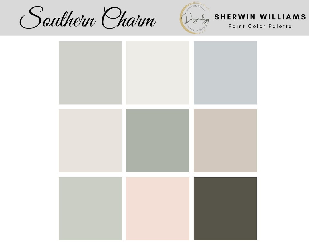 Southern Charm Paint Color Scheme, Premade Paint Palette, Sherwin ...