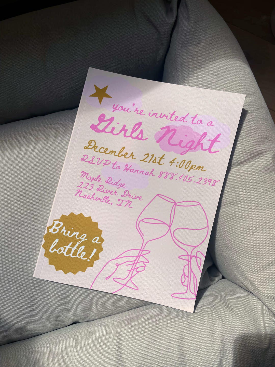Girls Night Customizable Invitations - Etsy