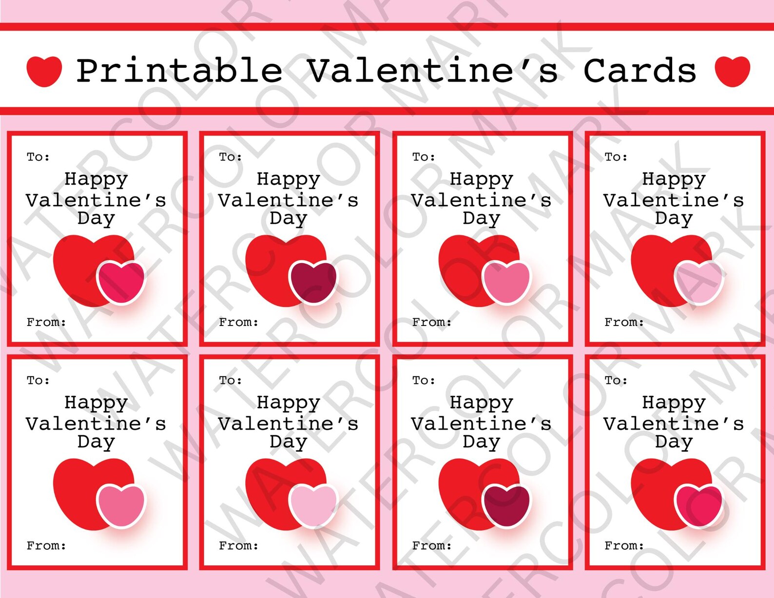 Valentine's Day Cards, Classroom Valentine's Cards, Simple Valentine's ...
