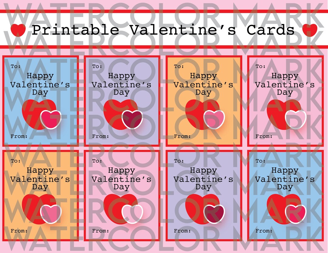 Valentine's Day Cards, Classroom Valentine's Cards, Simple Valentine's ...