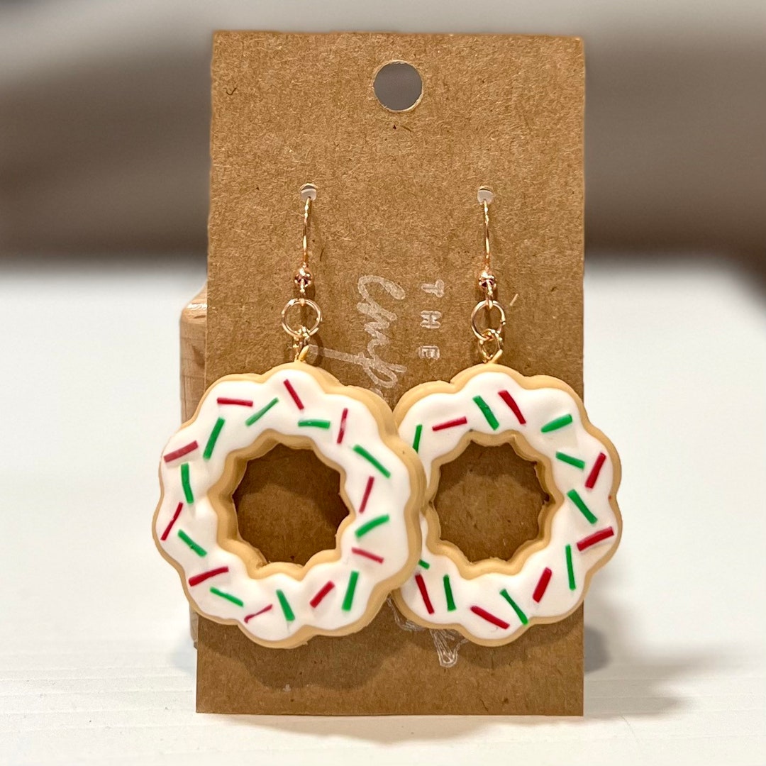Frosted Sugar Cookie Wreath Earrings | Gifts for Bakers - Etsy