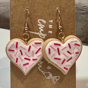 Frosted Sugar Cookie Heart Earrings | Gifts for Bakers | Valentine's ...