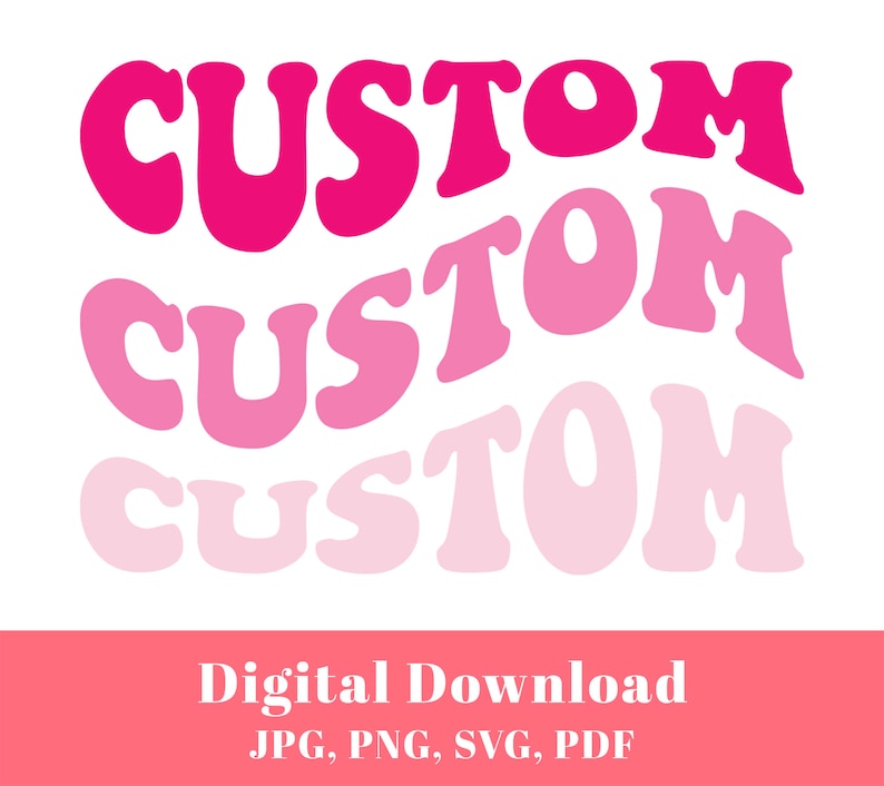 Custom Retro Wavy Stacked Text, Personalized, Customized Retro Wavy ...