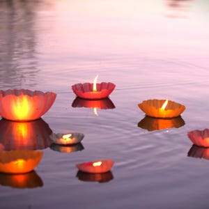 Small Floating Candles Biodegradable – Water Lanterns- Box of 6 - Etsy