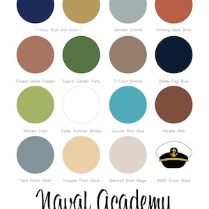Naval Academy Color Palette Print- Digital Download - Etsy