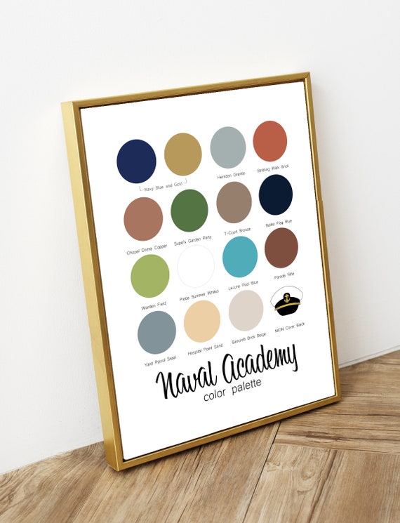 Naval Academy Color Palette Print Digital Download | Etsy