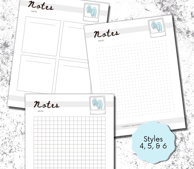 Strange and Unusual Notepads // Printable Notepad PDF // Digital ...