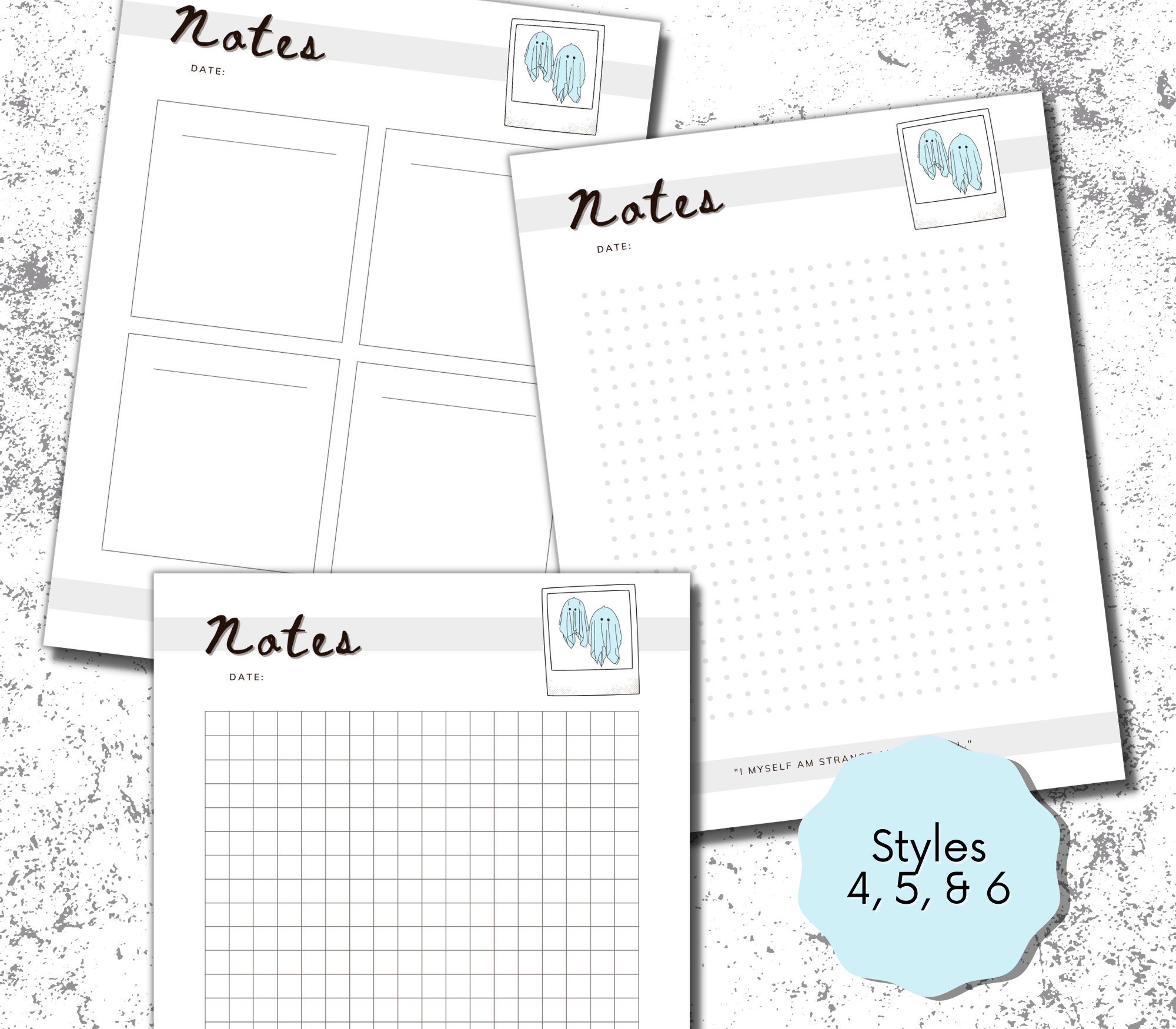 Strange and Unusual Notepads // Printable Notepad PDF // Digital ...