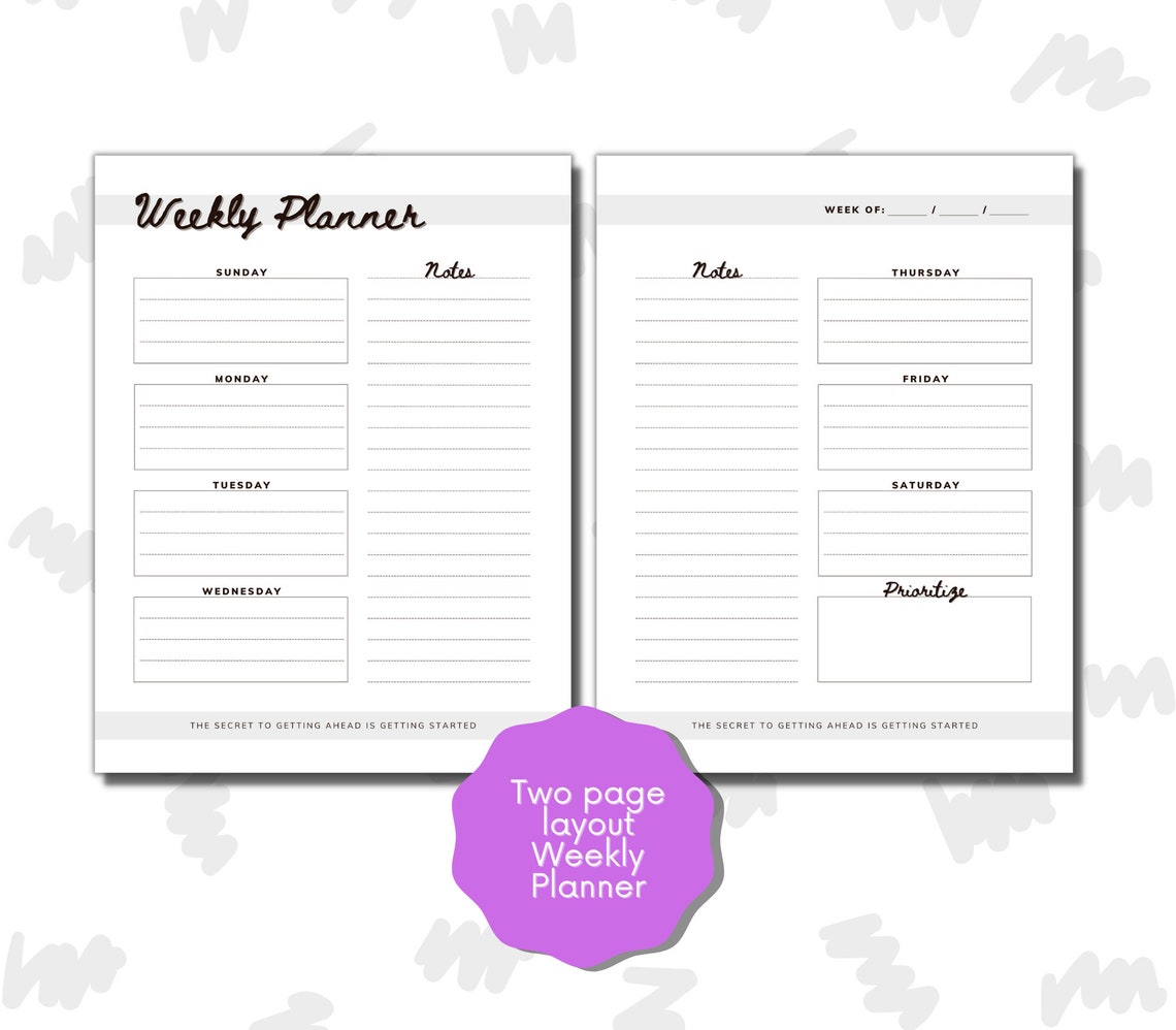 Simple Planner Inserts // Weekly Monthly Planner // Printable - Etsy