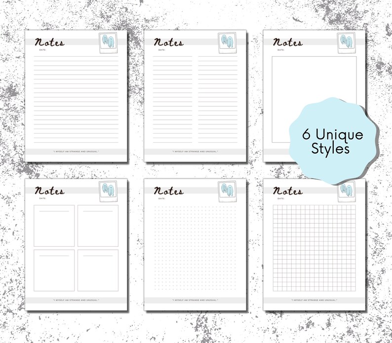 Strange and Unusual Notepads // Printable Notepad PDF // Digital ...