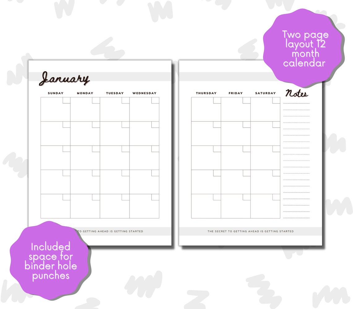Simple Planner Inserts // Weekly Monthly Planner // Printable - Etsy