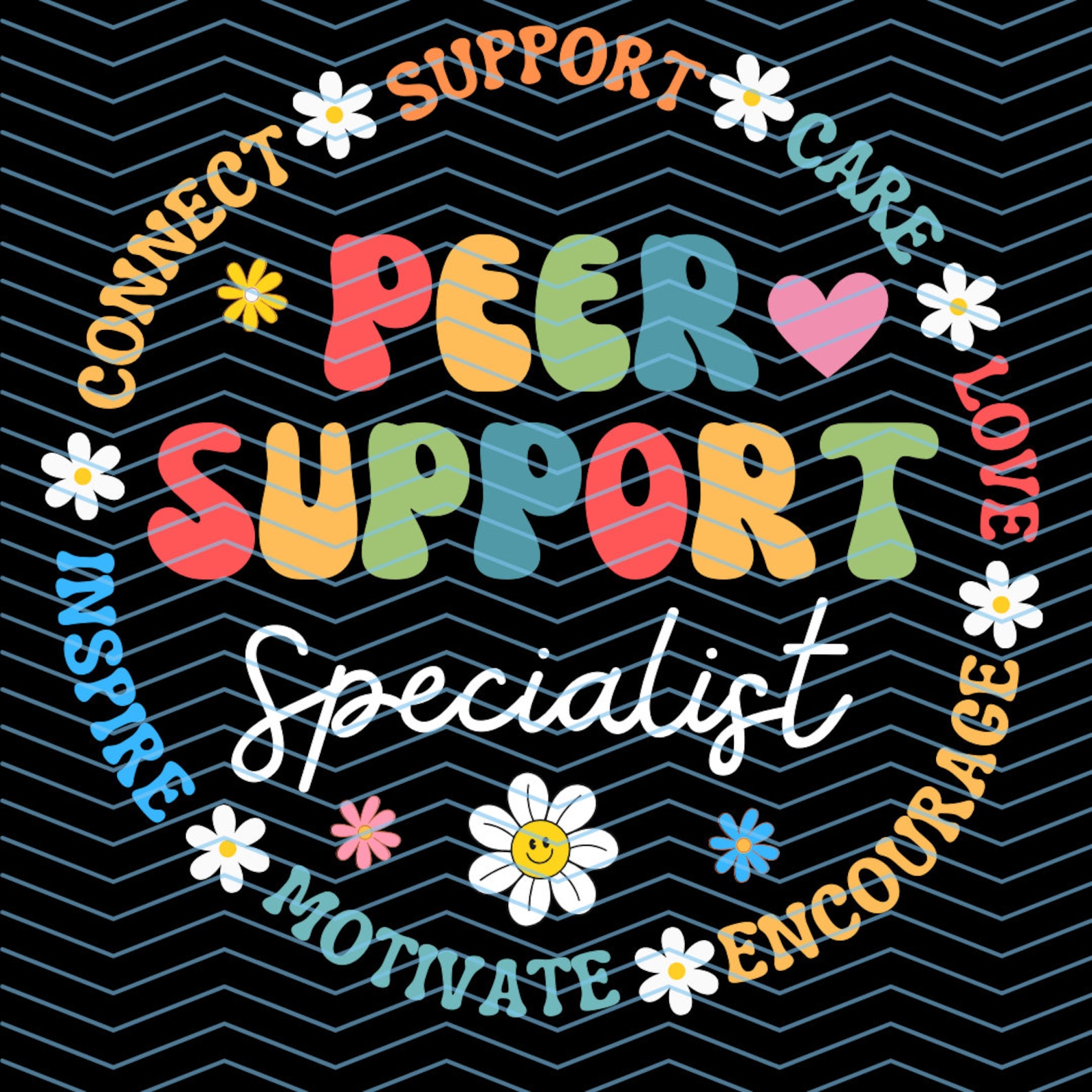 PEER SUPPORT SPECIALIST, Png File, Dtf, Tshirt Design, Mental Health, Digital Download - Etsy