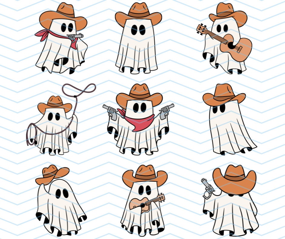 Ghost Cowboy PNG File, DTF, Digital Download, Transparent Background ...