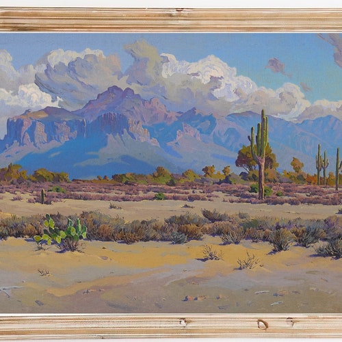 FREE SHIPPING Vintage Arizona Landscape Oil Painting - Etsy