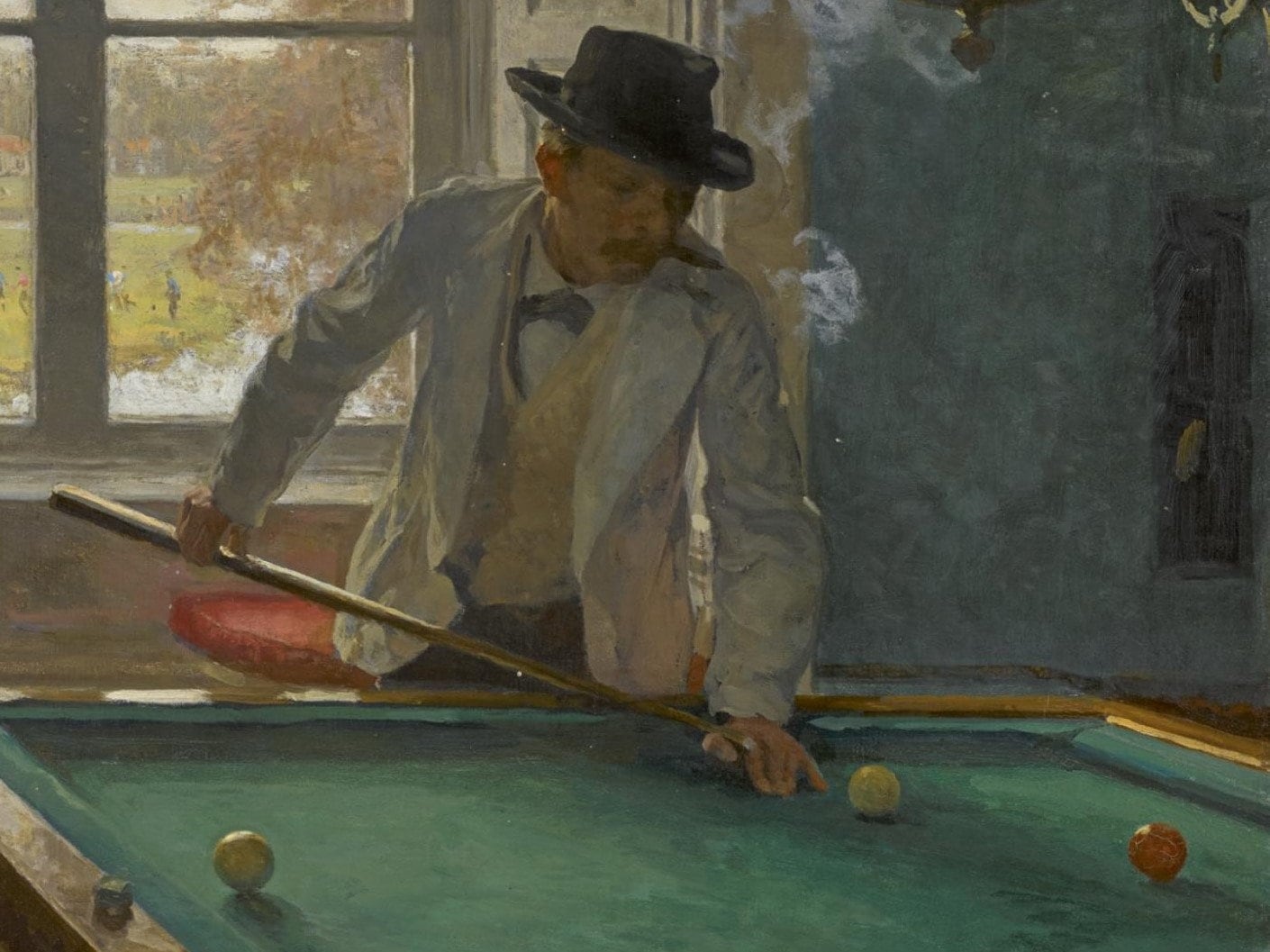 FREE SHIPPING / Vintage Pool Table Painting / Playing Pool Art - Etsy