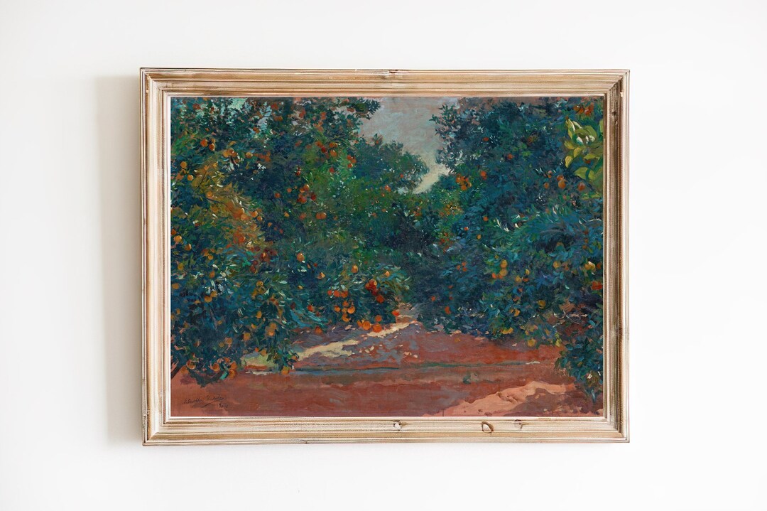 FREE SHIPPING - Vintage Orange Tree Art Print - Beautiful Fruit Tree ...