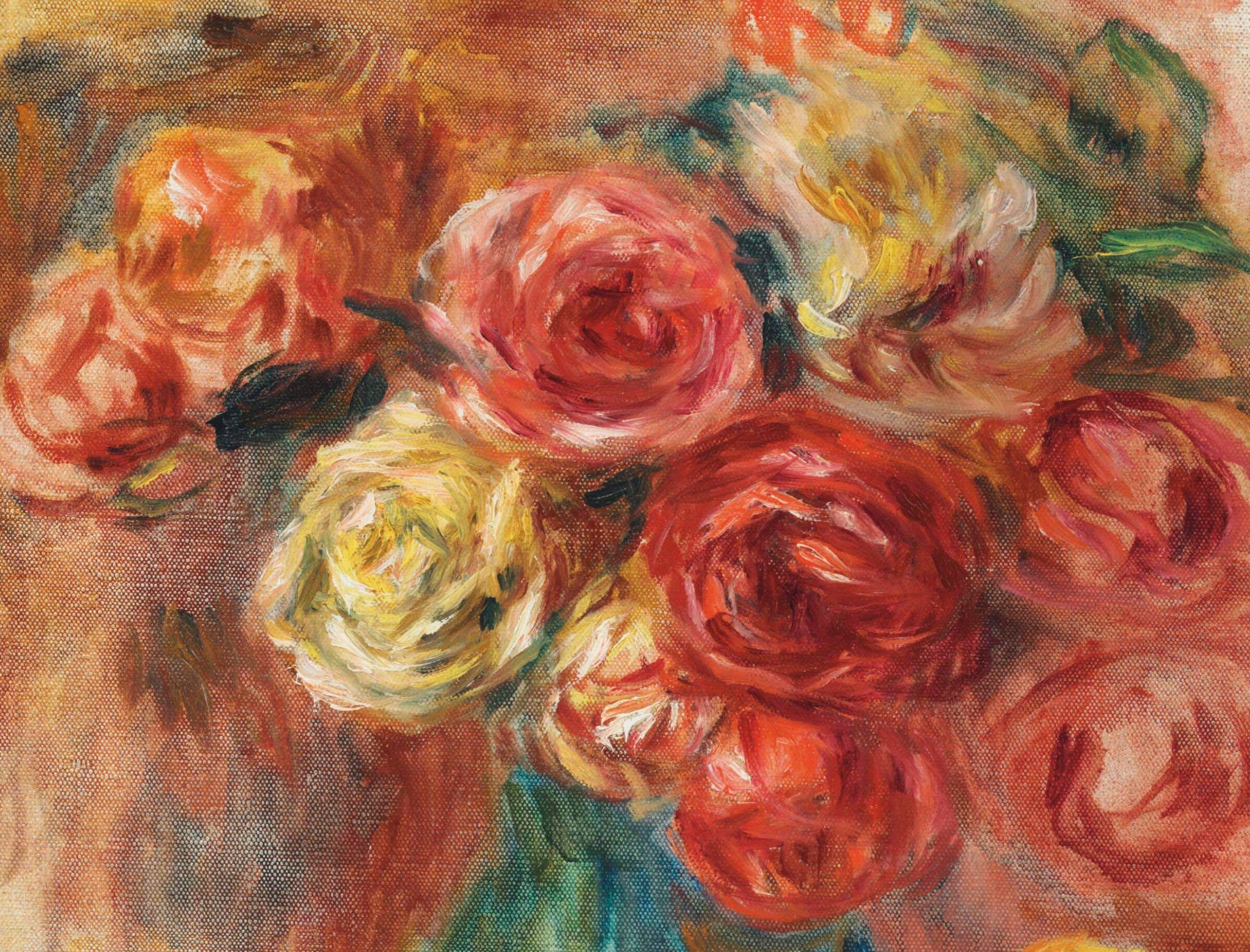 FREE SHIPPING Beautiful Red Roses Painting Vintage Rose | Etsy