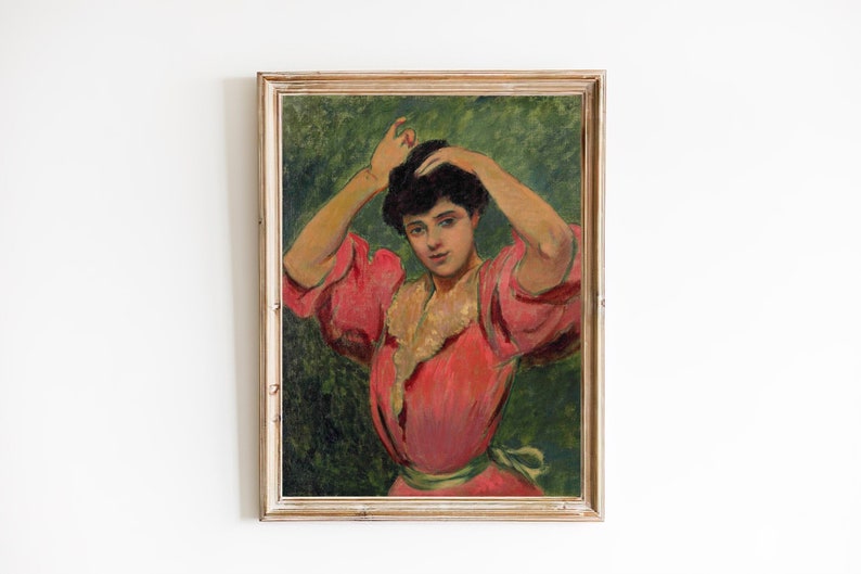 Vintage Woman in Pink Art Print – Italian Impressionism - Etsy