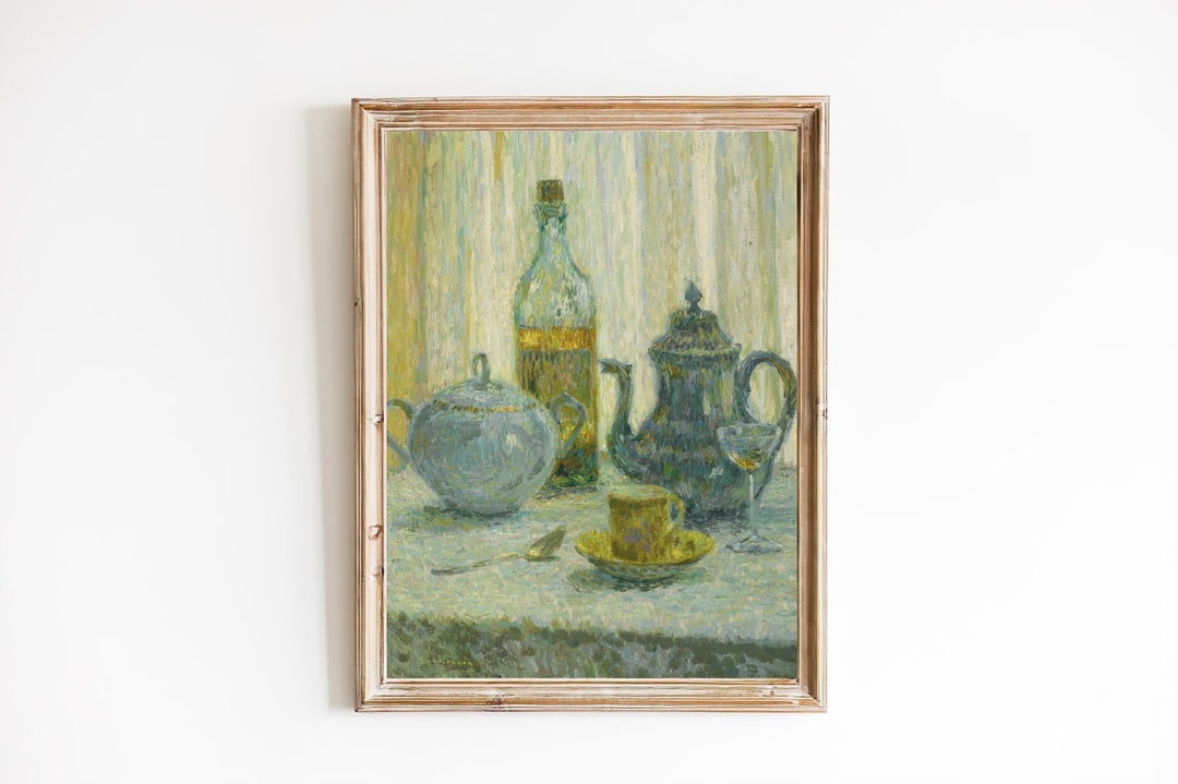 Vintage Tea Pot Still Life Art Print – French Impressionism - Etsy