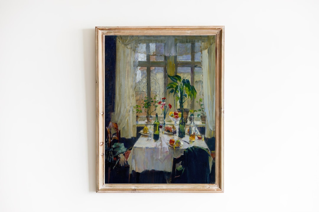 Vintage German Still Life Painting – Afternoon Visit Art Print - Etsy