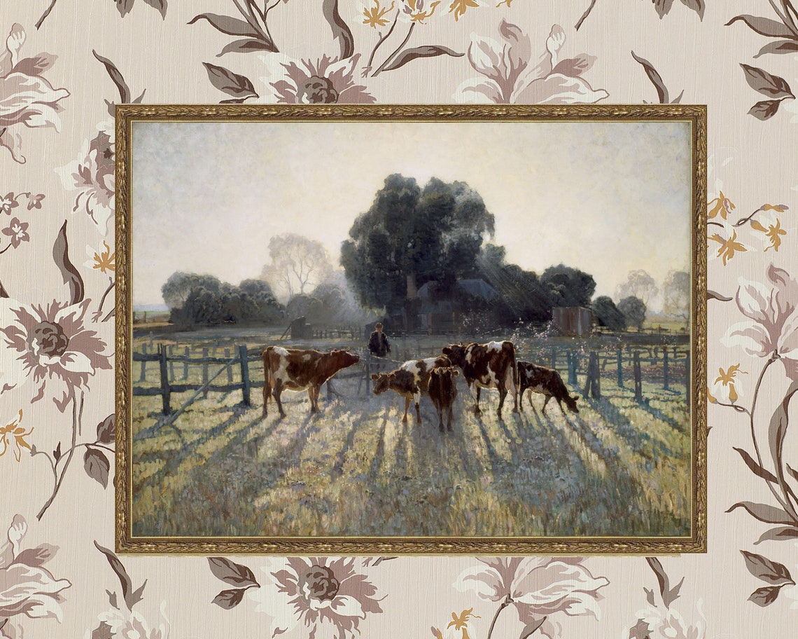 FREE SHIPPING Spring Frost on the Countryside Vintage Art - Etsy