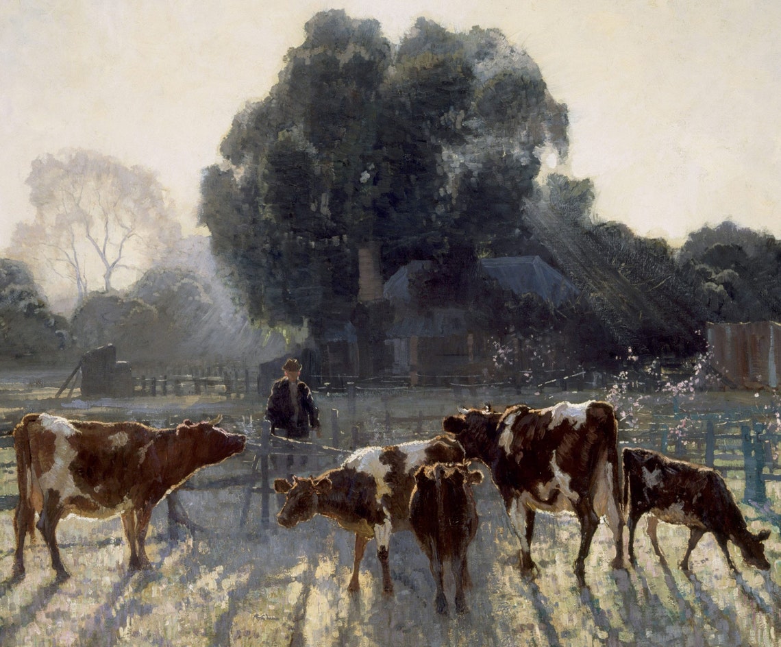 FREE SHIPPING Spring Frost on the Countryside Vintage Art - Etsy